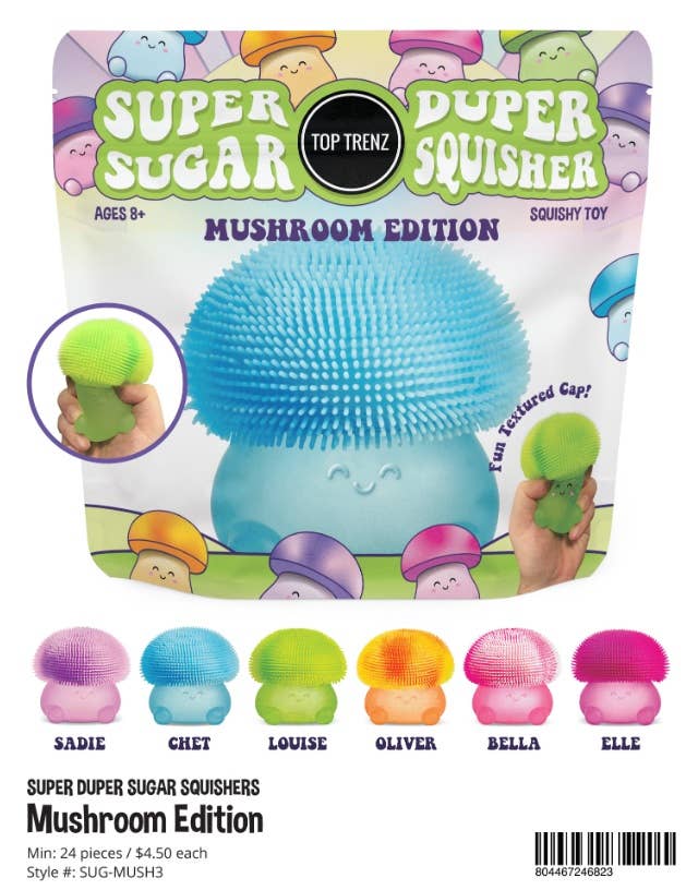 Wholesale Super Duper Sugar Squisher Toy- Mushroom for your store - Faire