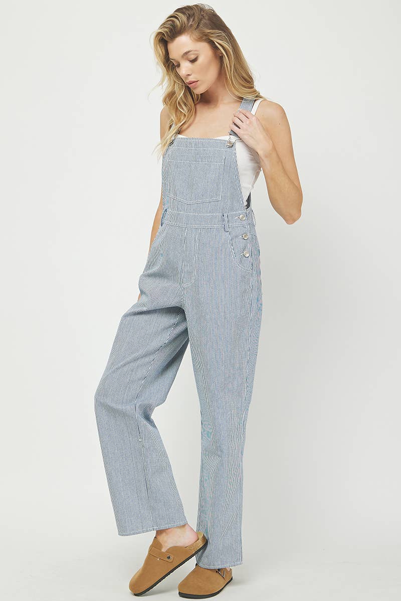 Wholesale 748NR PINSTRIPE OVERALLS for your store - Faire