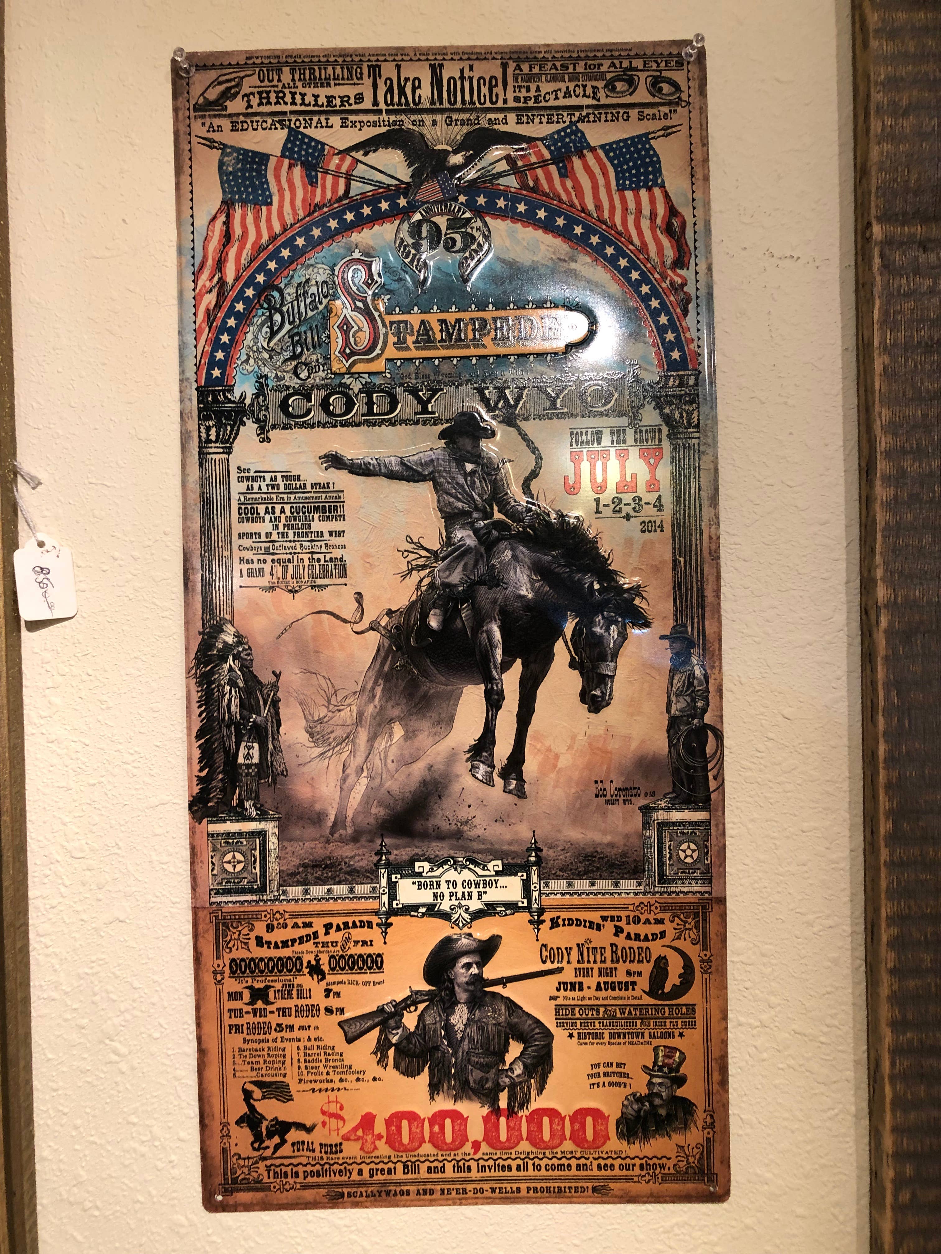 Wholesale Framed Cody Wyoming, Bob Coronato tin rodeo poster for your ...