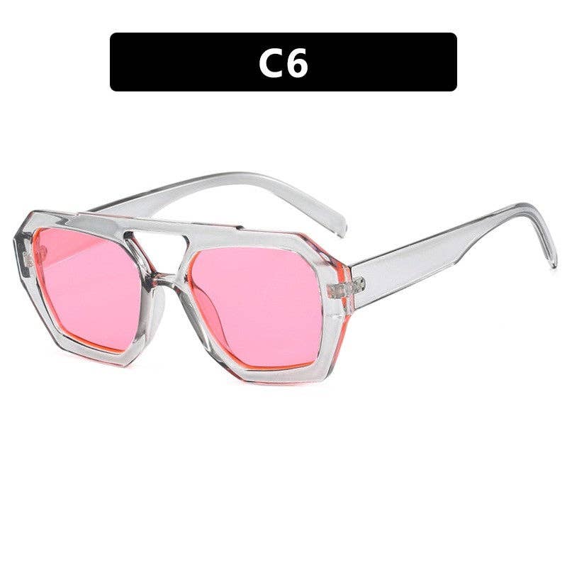 Wholesale Fashion Double Bridge Full Frame Sunglasses for your store ...