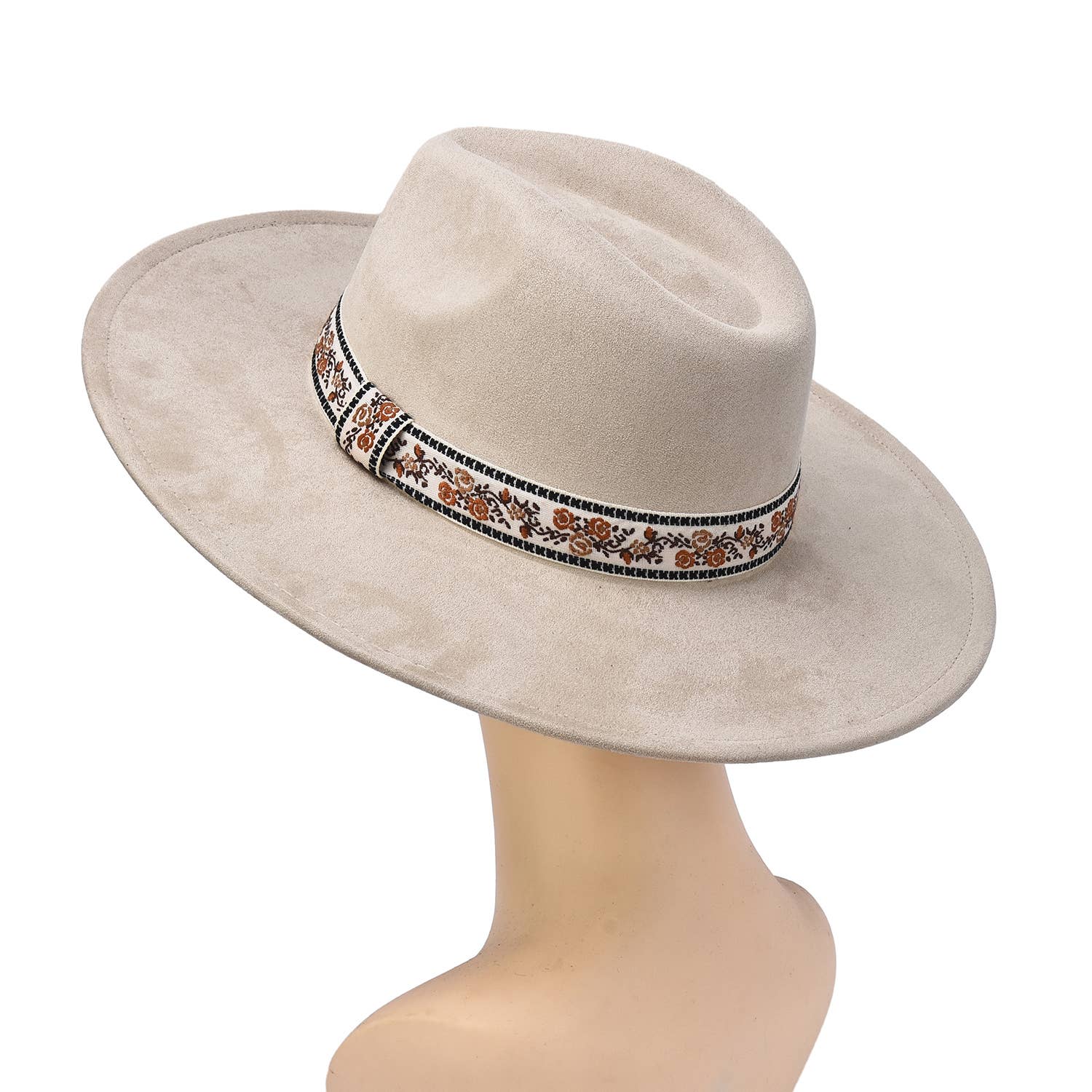 Wholesale Women's Felt Hat with Floral Embroidery Band for your store ...