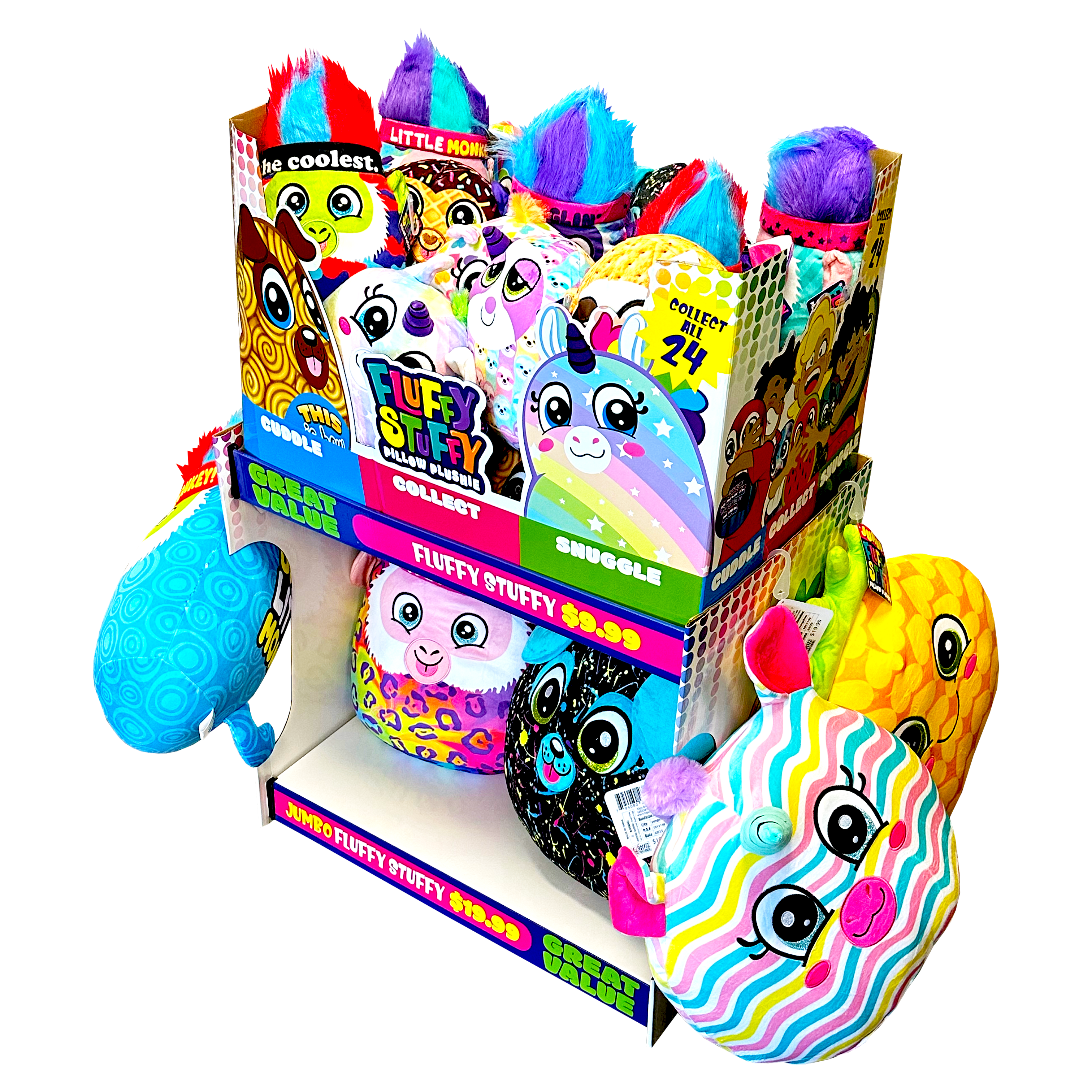 Wholesale FLUFFY STUFFY JUMBO PILLOW PLUSHIE FLOOR DISPLAY- 30/DISPLAY ...