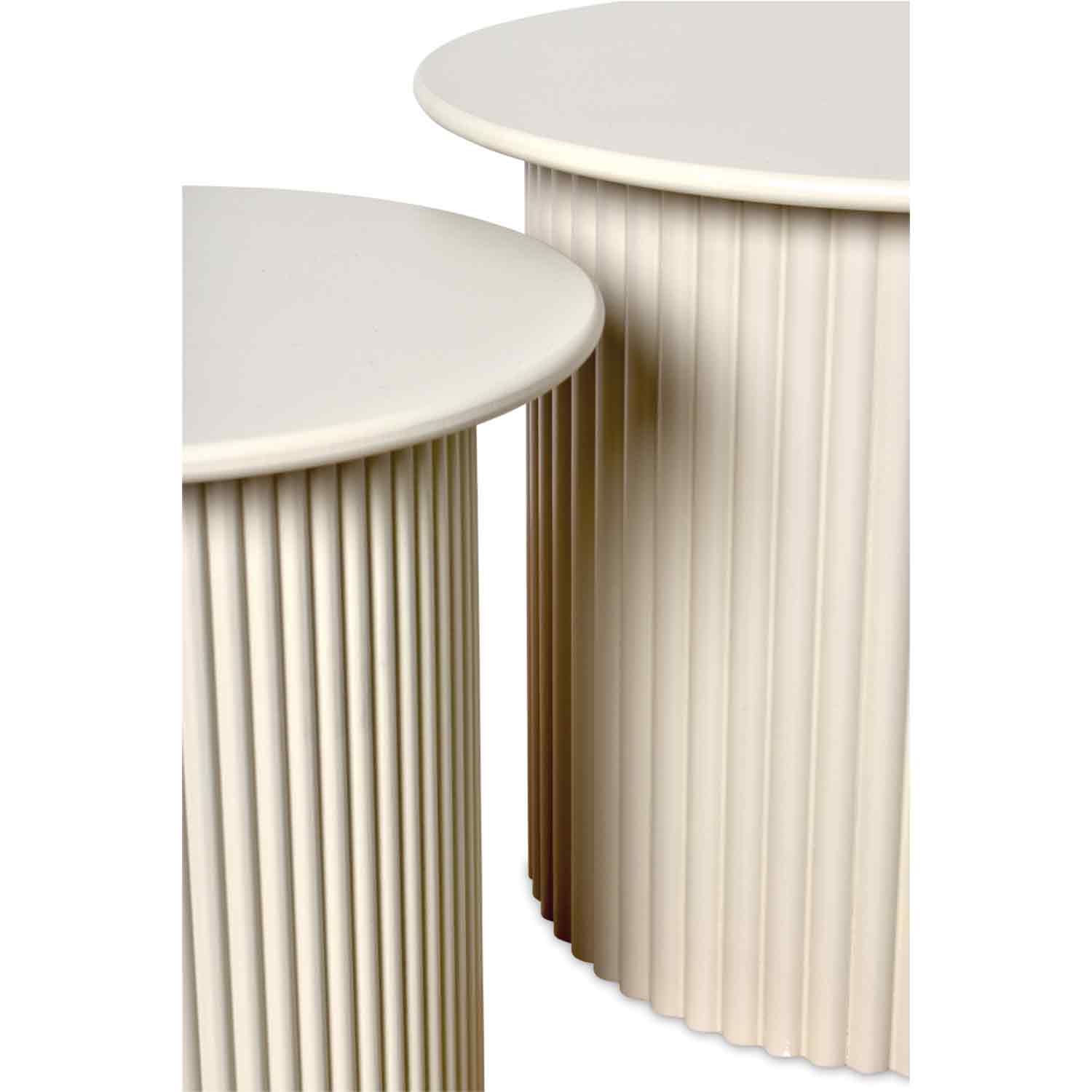 Wholesale Set Of 2 Round Beige Coffee Tables D48.5 H41Cm | D34 H38Cm ...