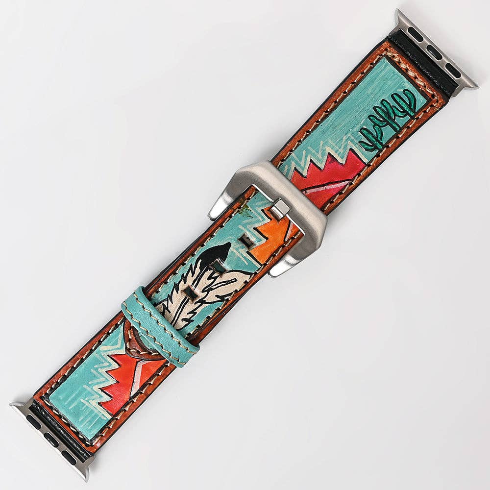Wholesale ADWAM110 Genuine Leather Hand Painted Smart I Watch Strap for ...