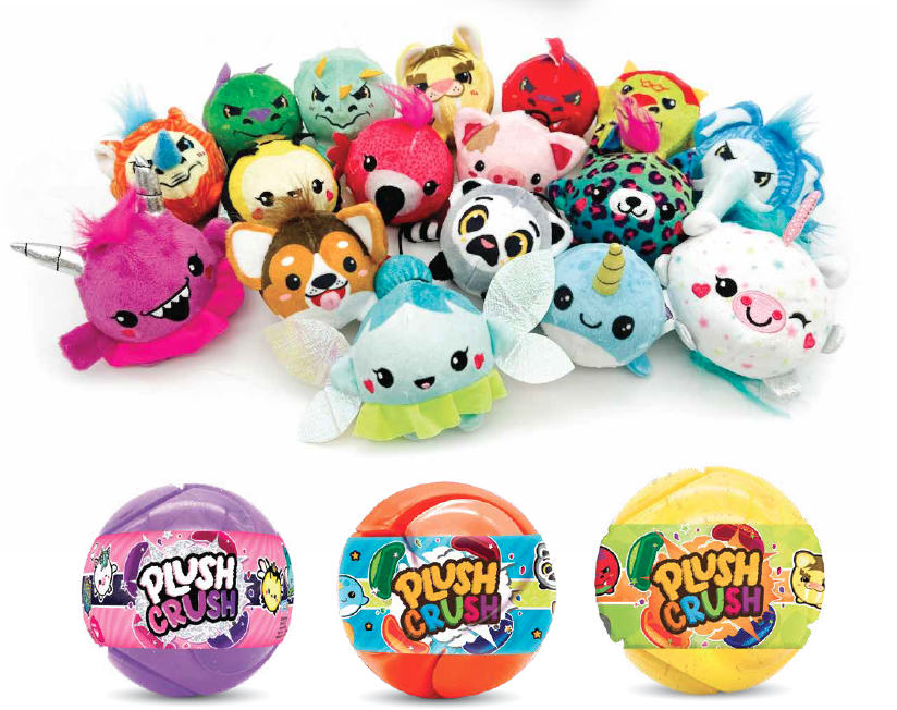 Wholesale Plush Crush Bouncy Ball ( Girl, Dino, Animal) 18ct. Display ...