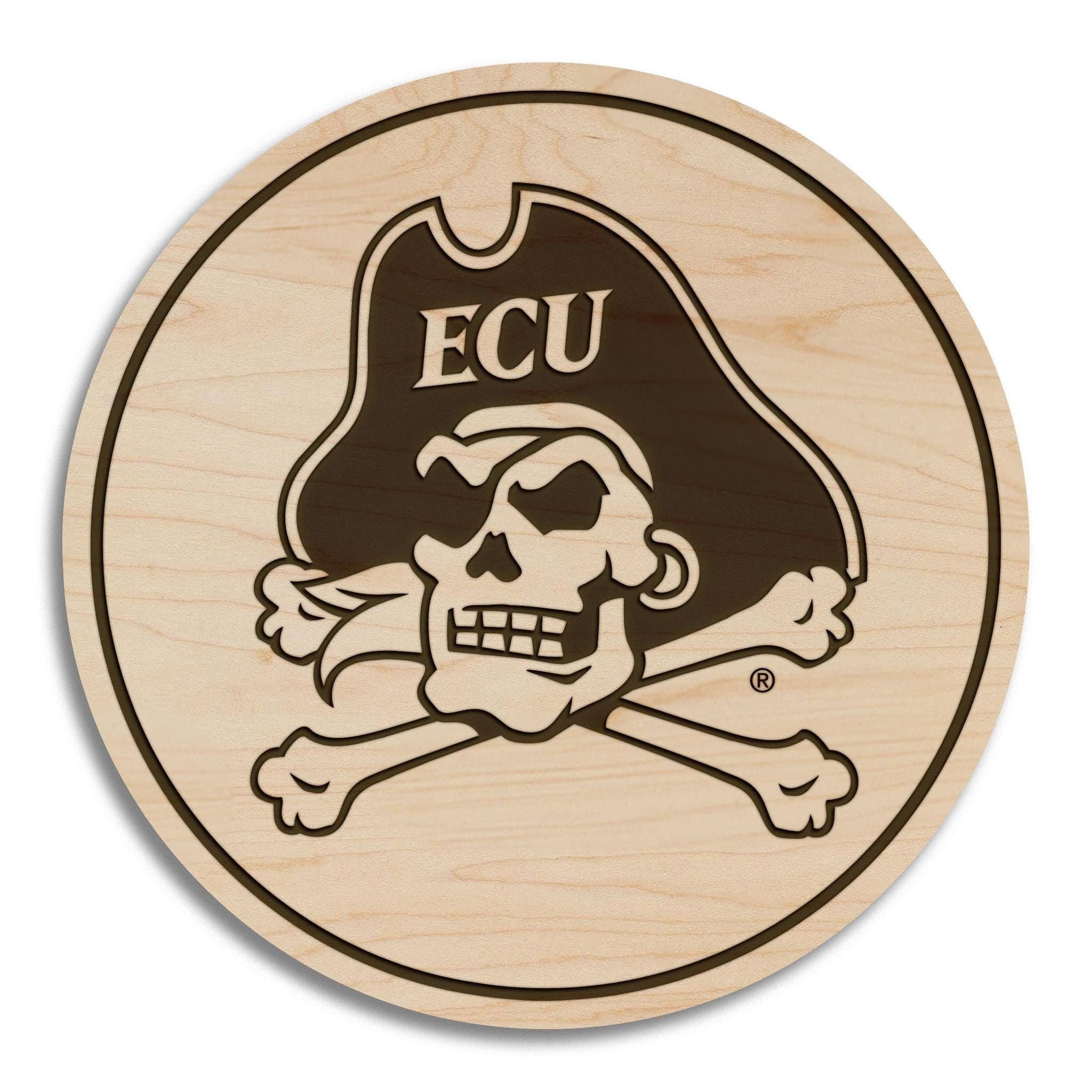 Wholesale East Carolina University Skull and Bones Coaster – Crafted ...