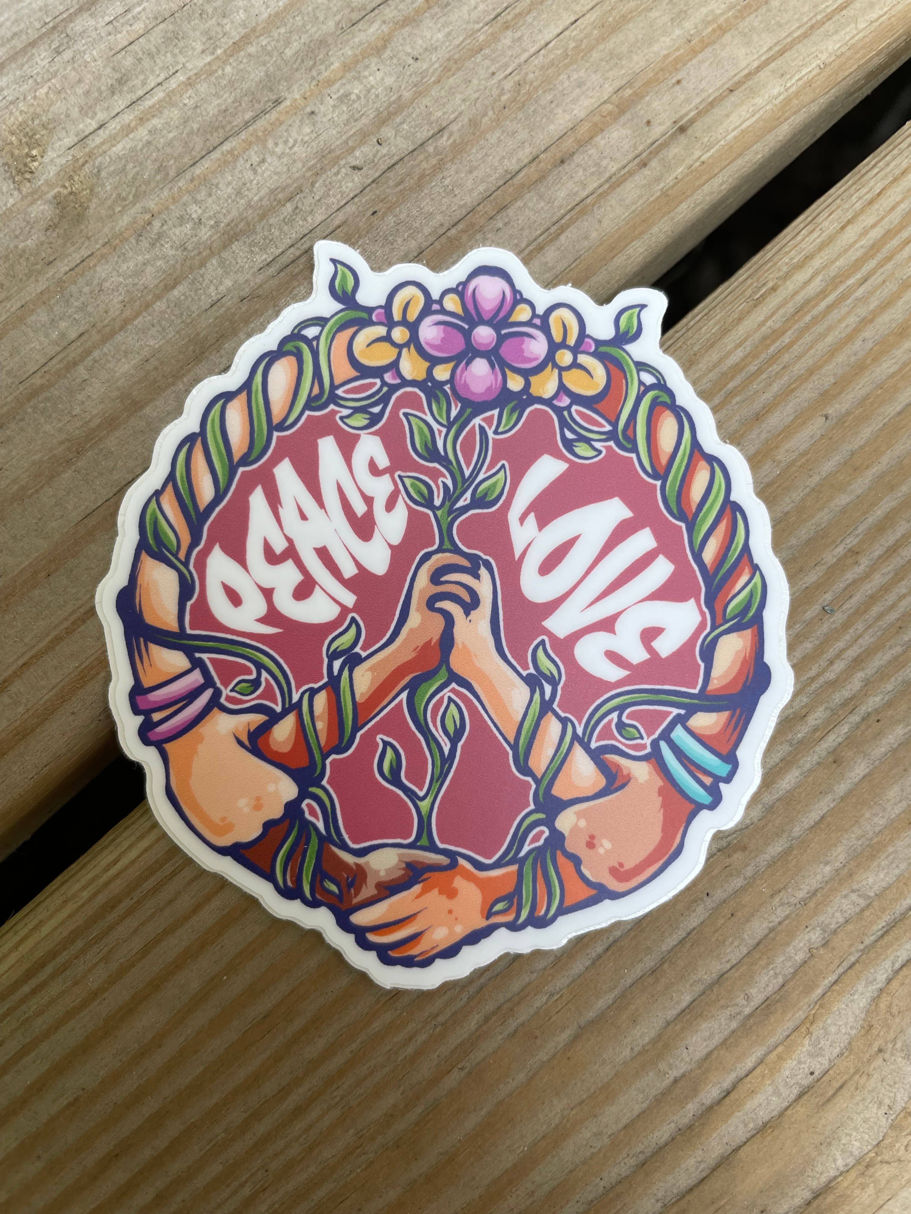 Wholesale United in Peace Sticker, 2.9" x 3" for your store - Faire