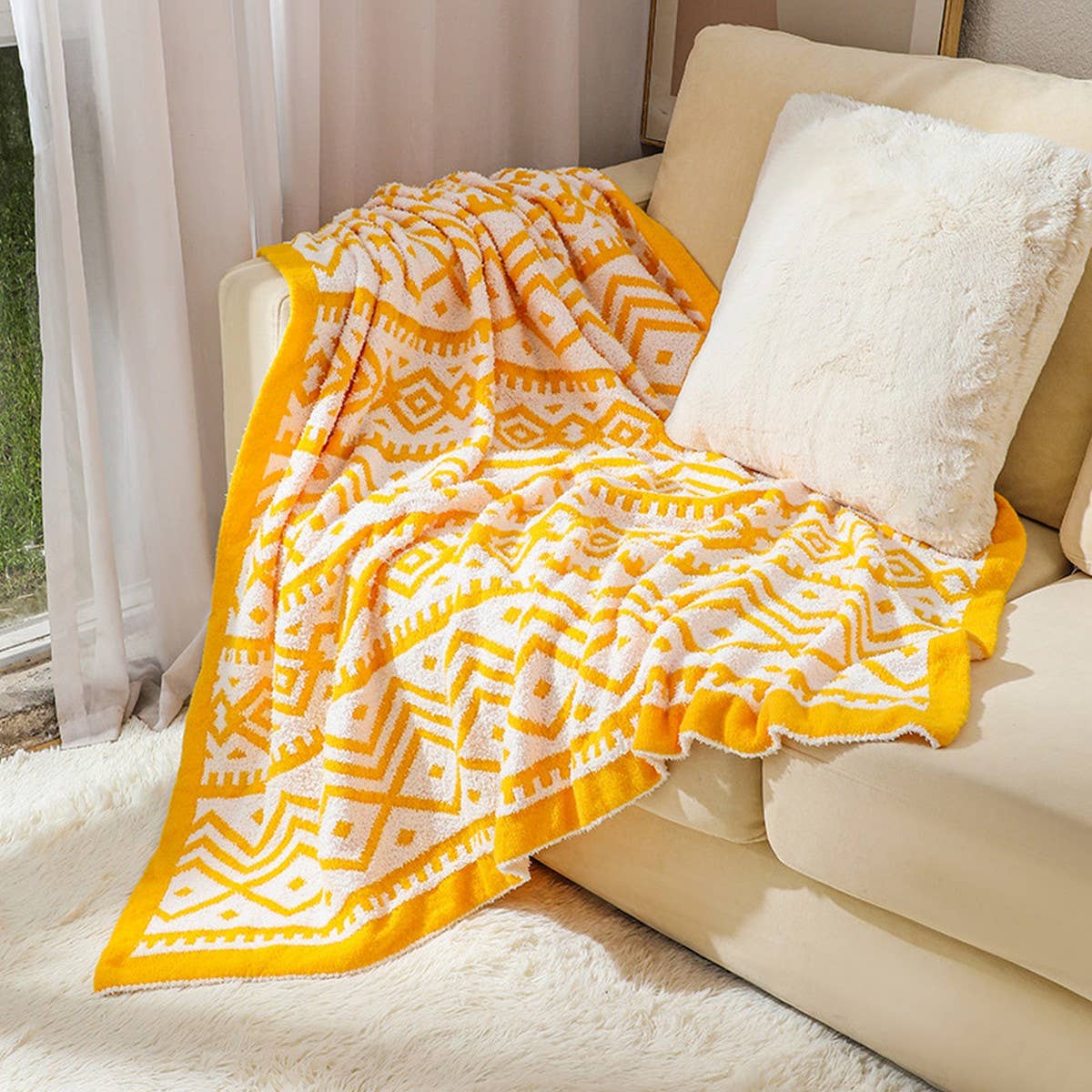 Wholesale KNITTED SOFT AND LIGHT GEOMETRIC PATTERN BLANKET_CWMM0208 for ...
