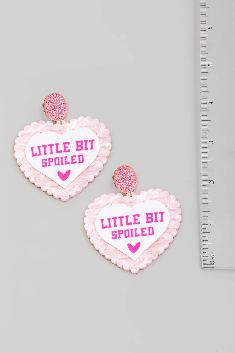 Wholesale Little Bit Spoiled Heart Drop Earrings for your store - Faire