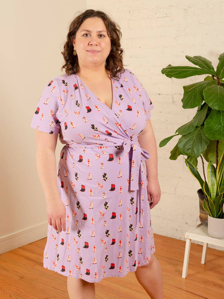 Wholesale Katie Plus Size Wrap Dress Two Step Lavender for your store ...