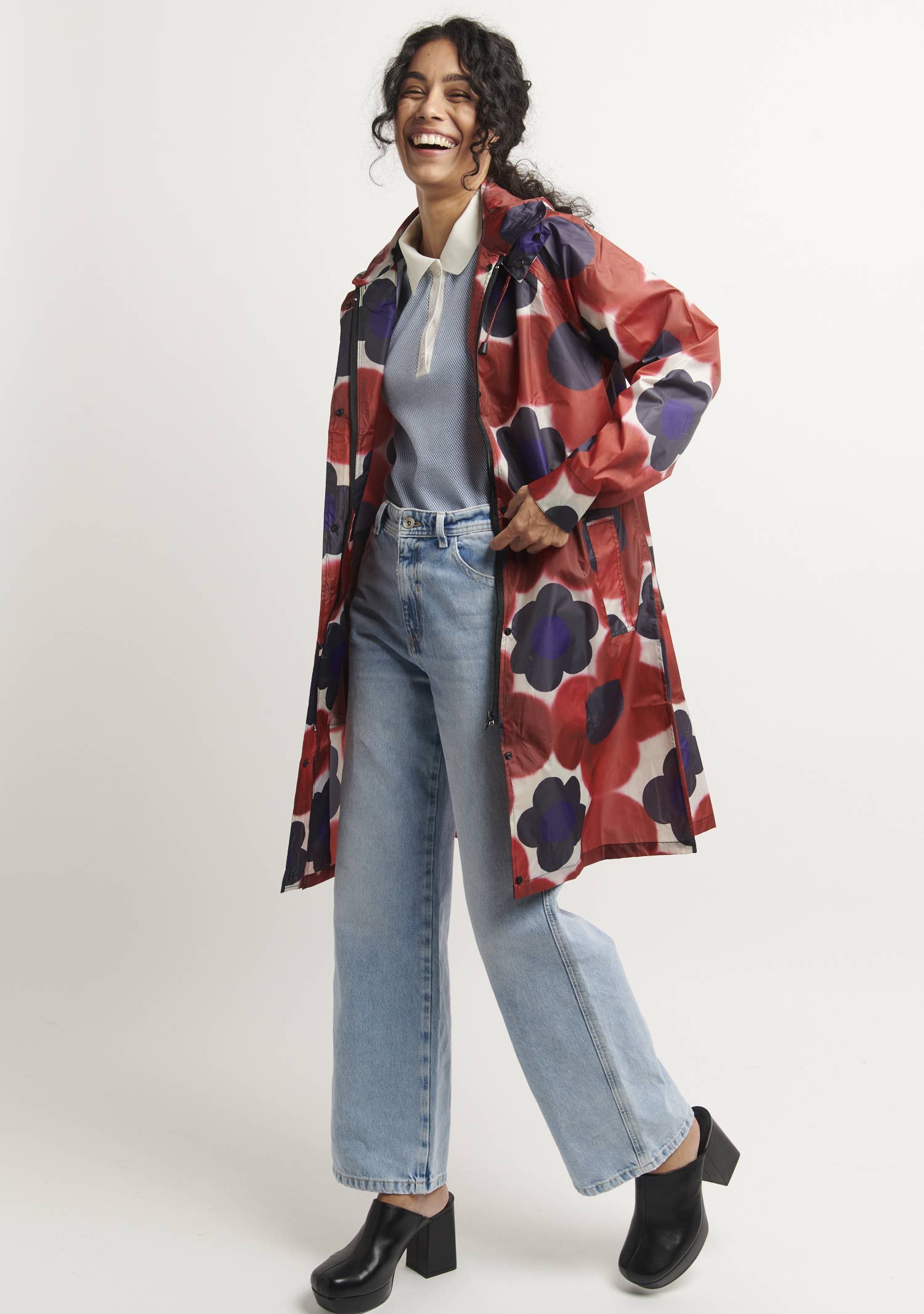 Wholesale Twiggy Floral Pattern Raincoat for your store - Faire