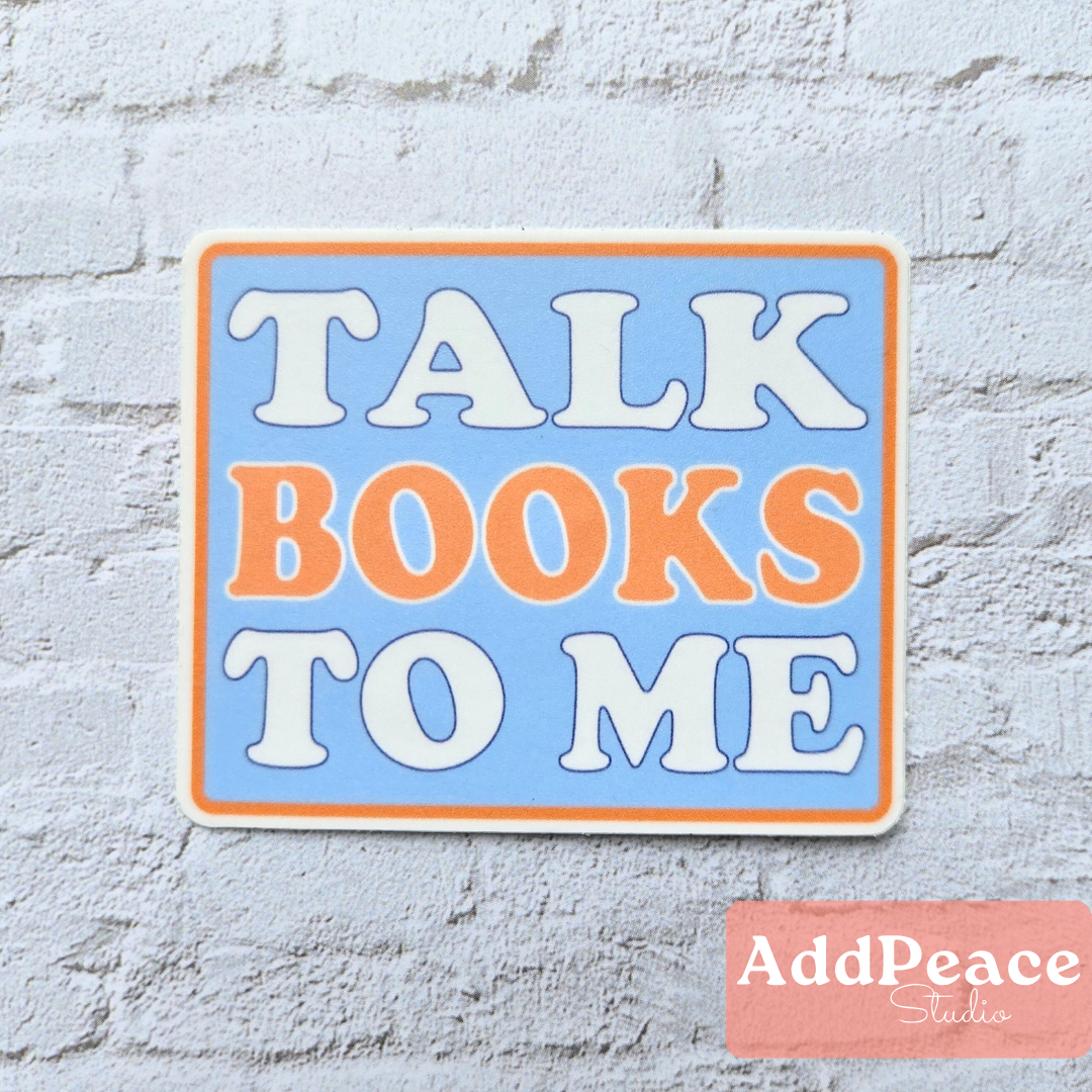 Wholesale Talk Books to Me, Book Lover Humor Sticker for your store - Faire
