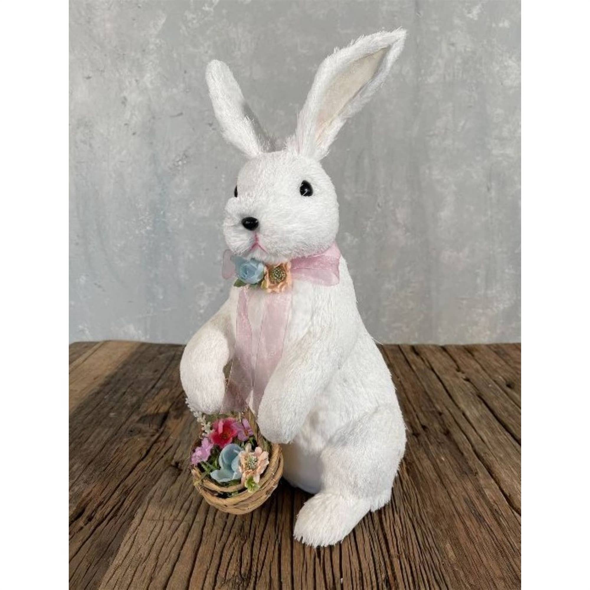 Wholesale Bashful Bunny w/ Flower Basket 16" for your store - Faire