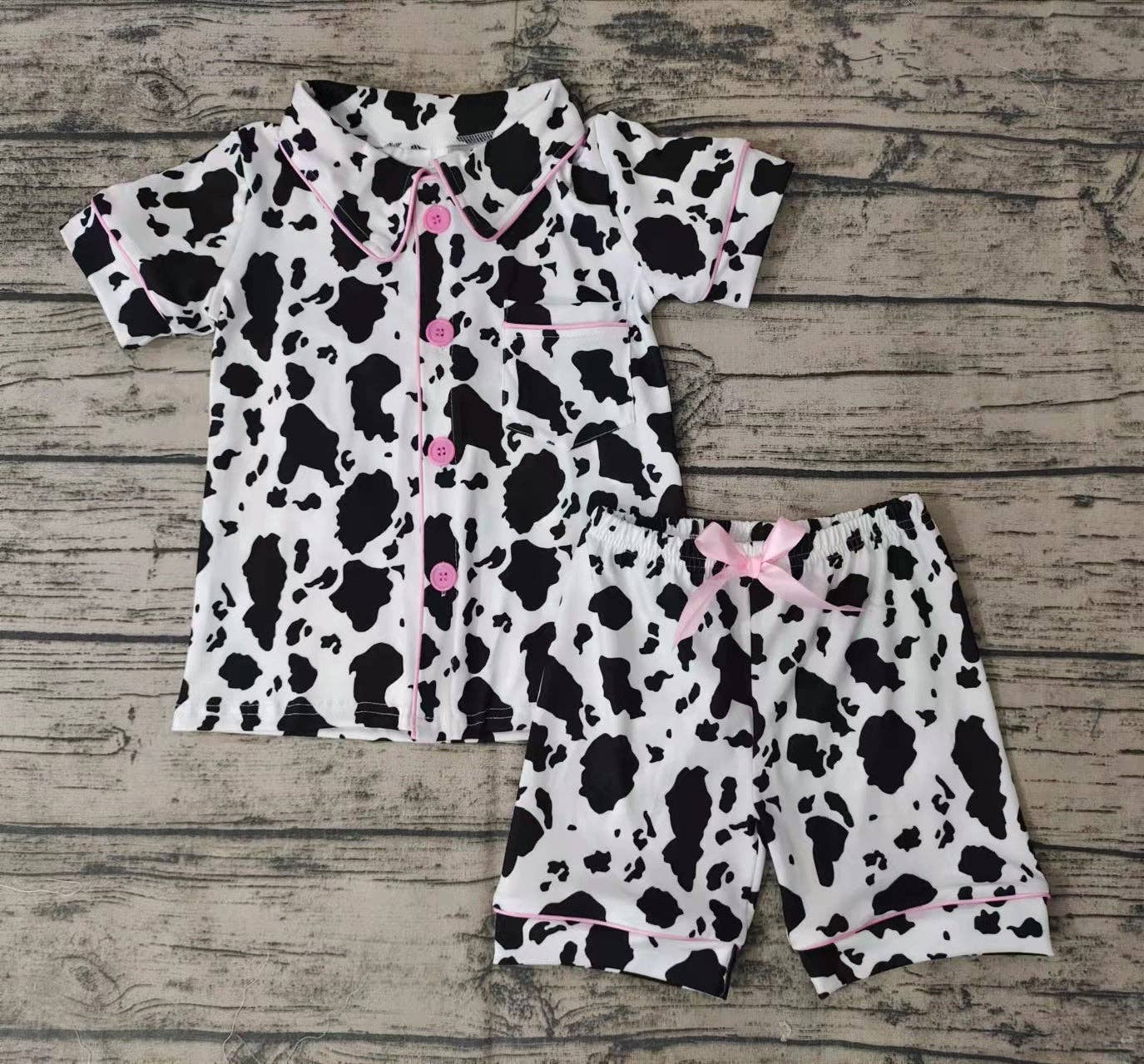 Wholesale Baby girls cow print pajamas sleepwears for your store - Faire