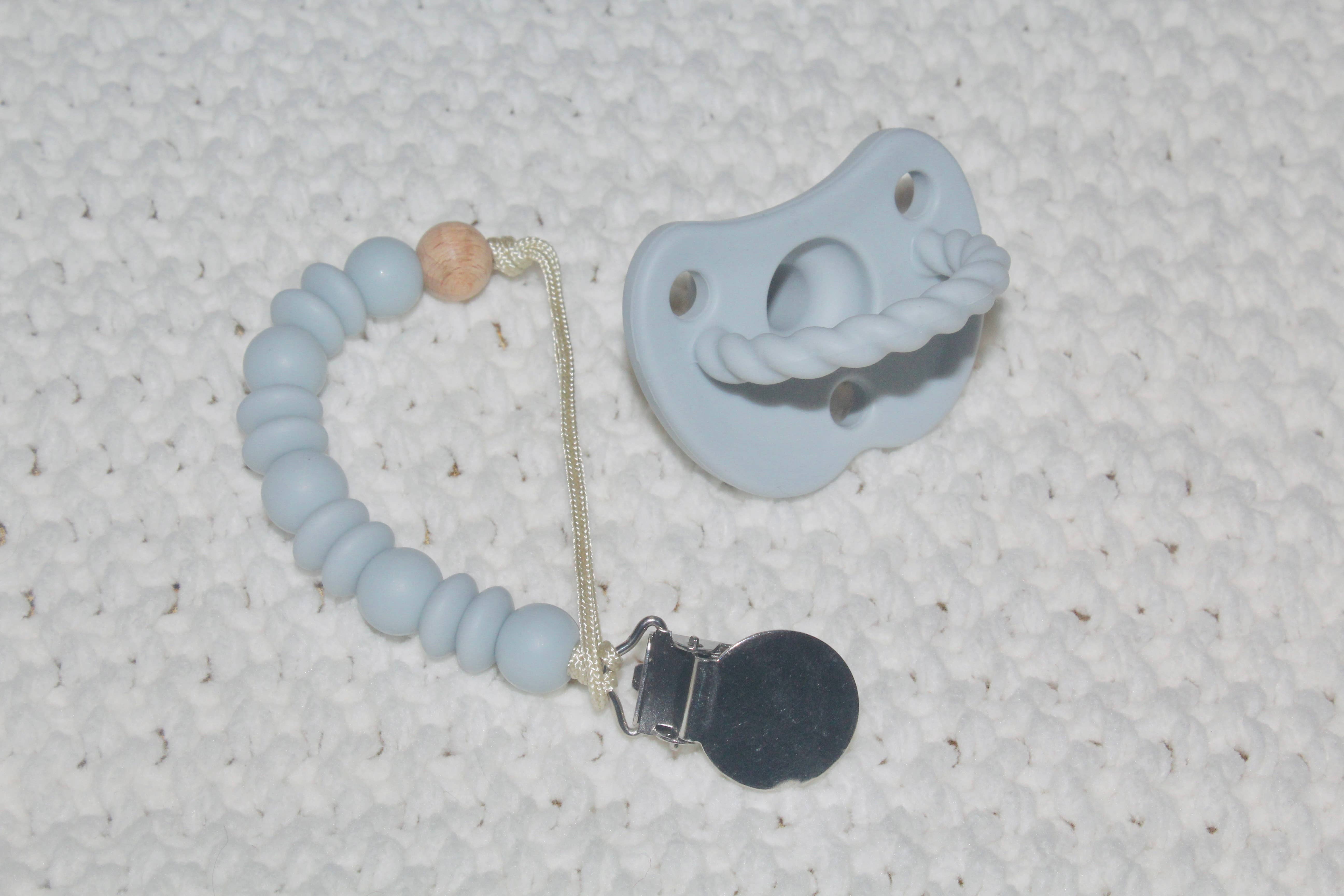 Wholesale Silicone/Wood Pacifier Clip for your store - Faire