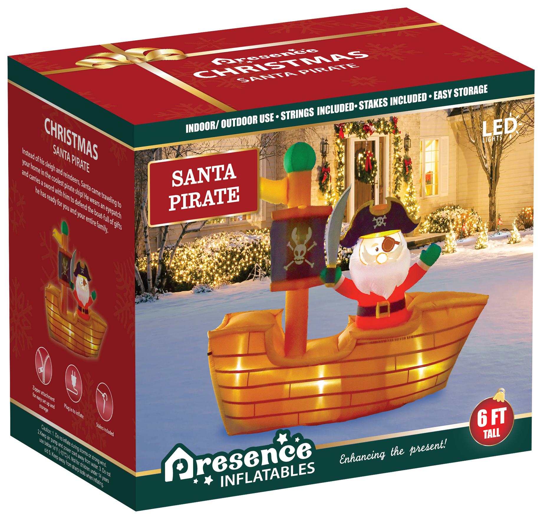 Wholesale 6FT Pirate Santa Inflatable: LED Christmas Decor for your ...