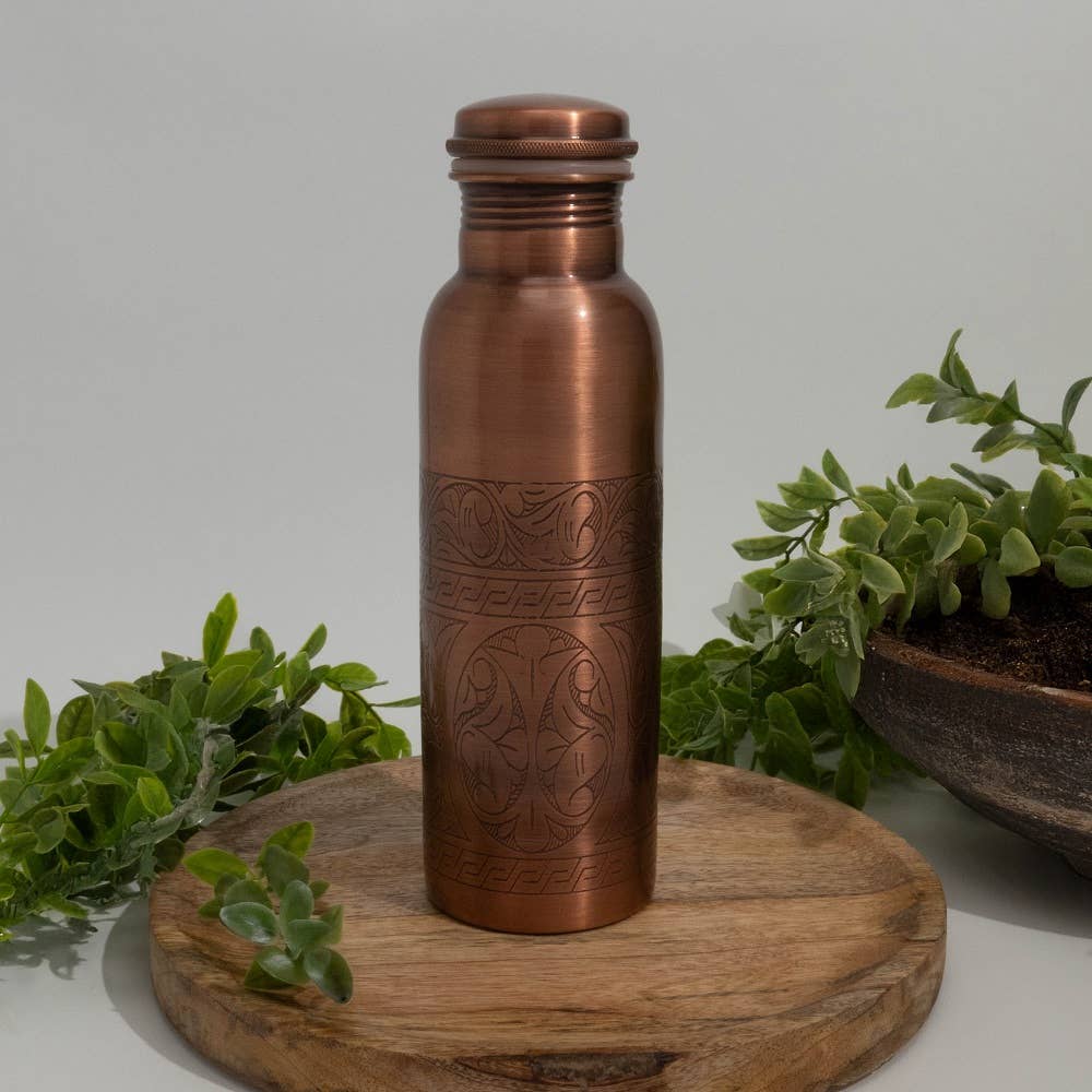 Wholesale Pure copper water bottle brown engraved ± 750 ml (heavy for ...
