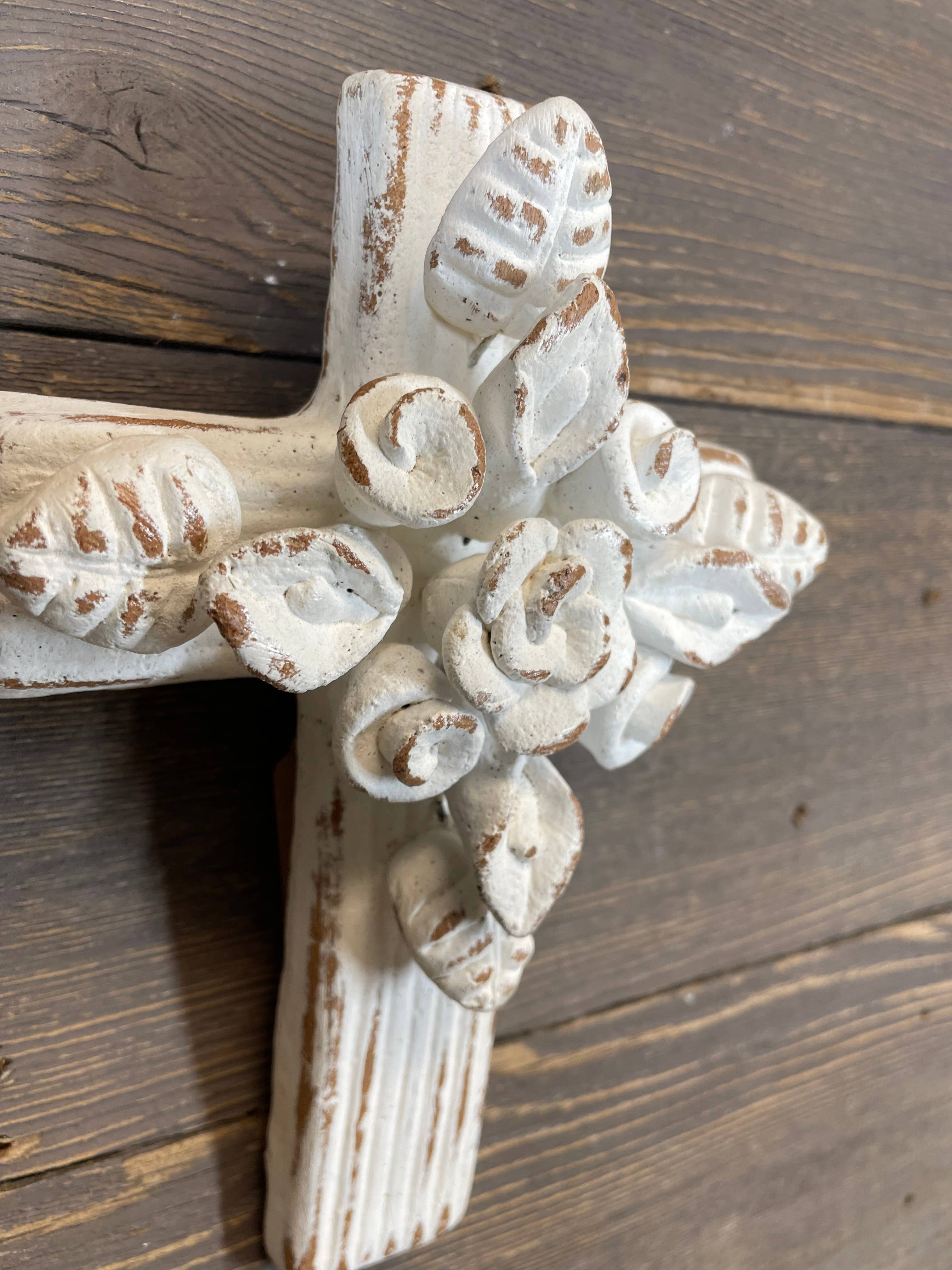 Wholesale Solace-Flower White Clay Cross-Handmade-Wall-5.5x8 in-Small ...