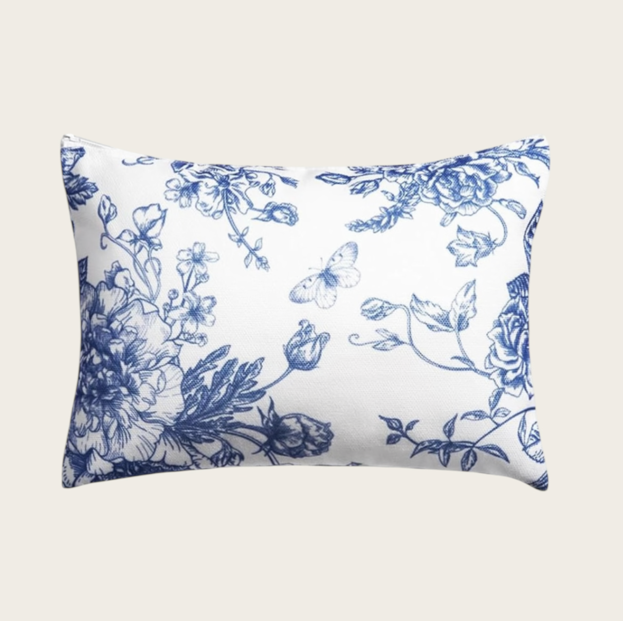 Wholesale Blue floral canvas cosmetic bags for your store - Faire