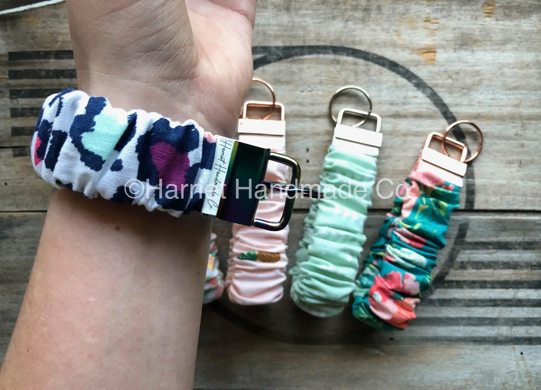 Wholesale Cotton Scrunchie Wristlet Keychain / Key Fob 100+ Pattern for ...