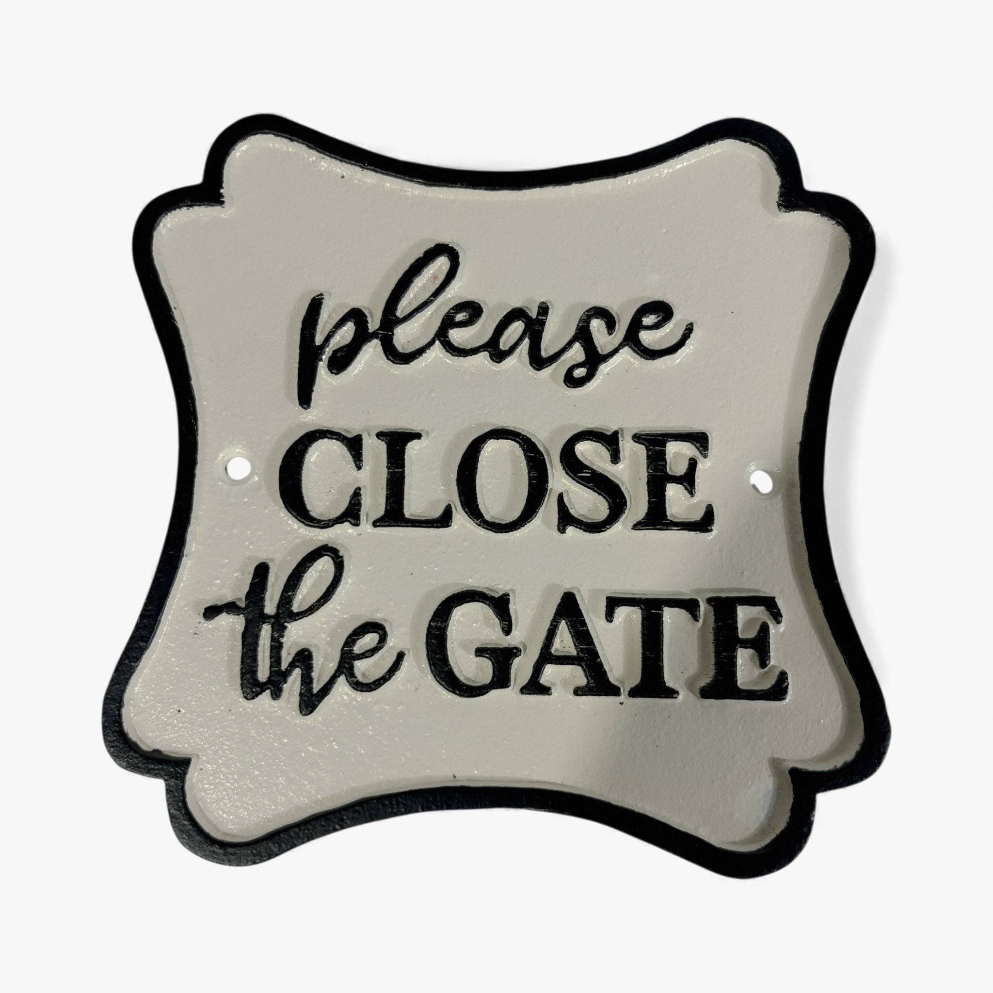 Wholesale Please Close the Gate Cast Iron Wall Sign White and Black for ...