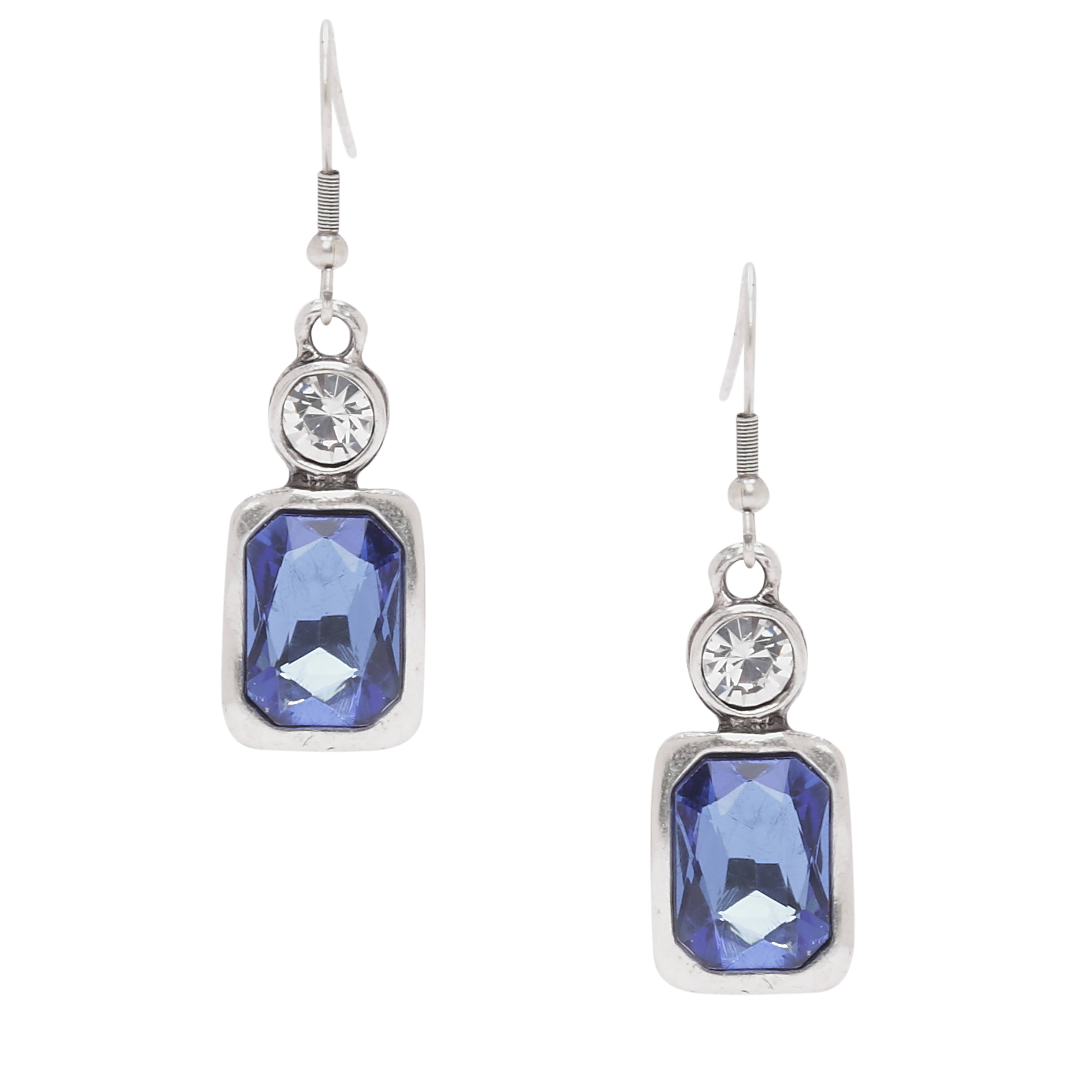 Wholesale Handmade Blue Crystal Pewter Earrings - 1963 for your store ...