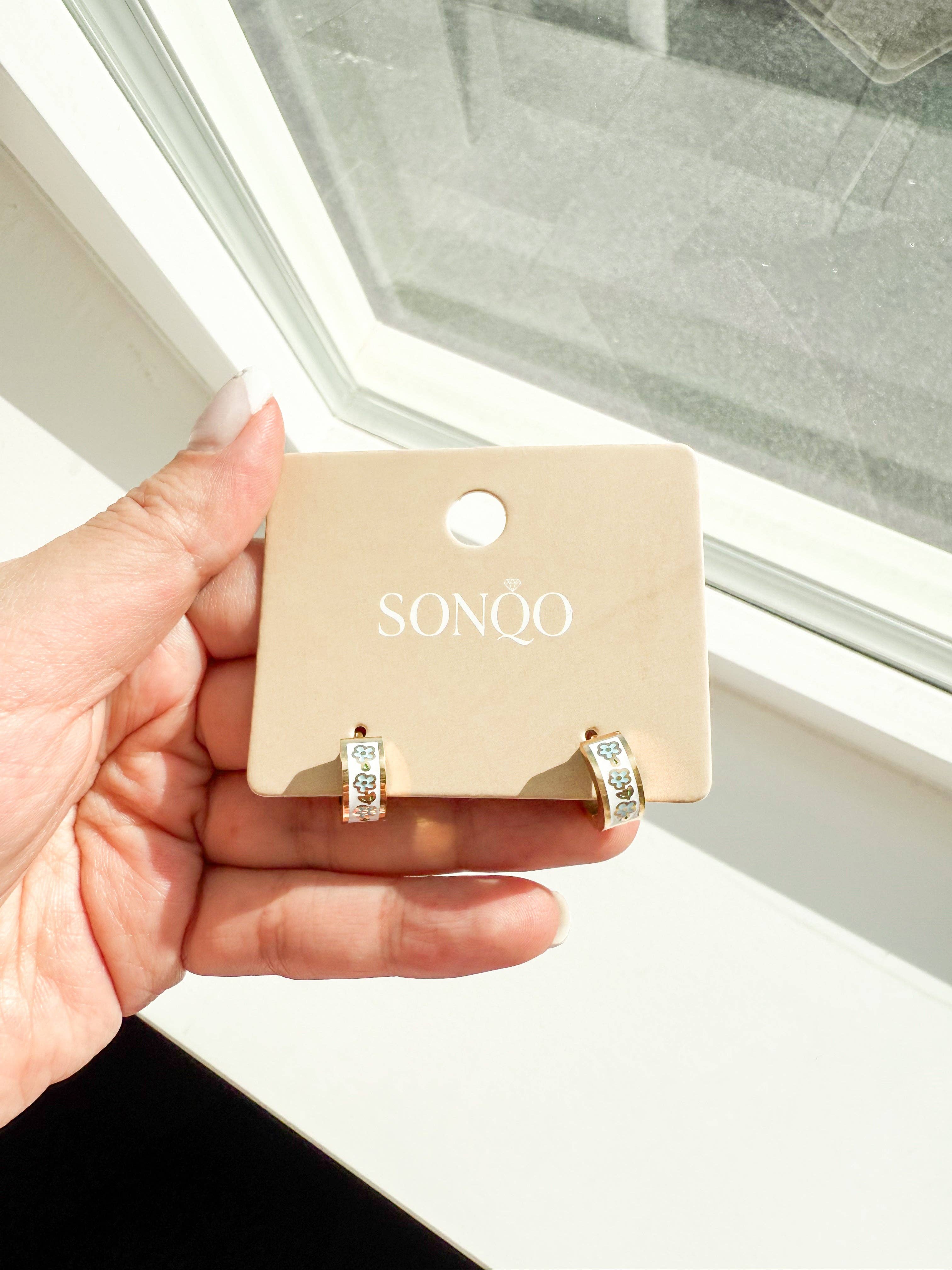 Wholesale Forget me not SS hoops for your store - Faire